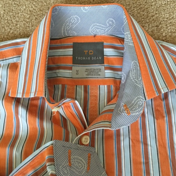 Thomas Dean | Shirts | Thomas Dean Flip Cuff M Button Front Shirt ...